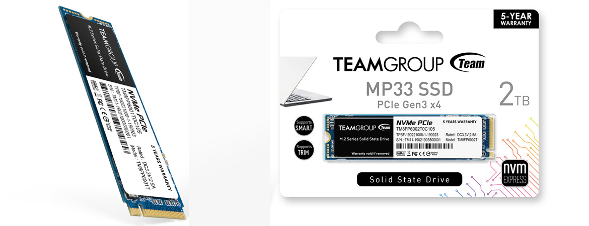 TEAM SSD MP33 M.2 2280 PCIe Gen3x4 NVMe 1.3 - 512GB